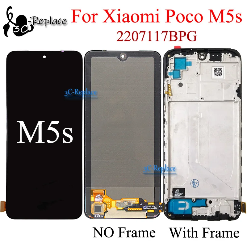 Amoled / TFT Black 6.43 inch For Xiaomi Poco M5s 2207117BPG LCD Display ...