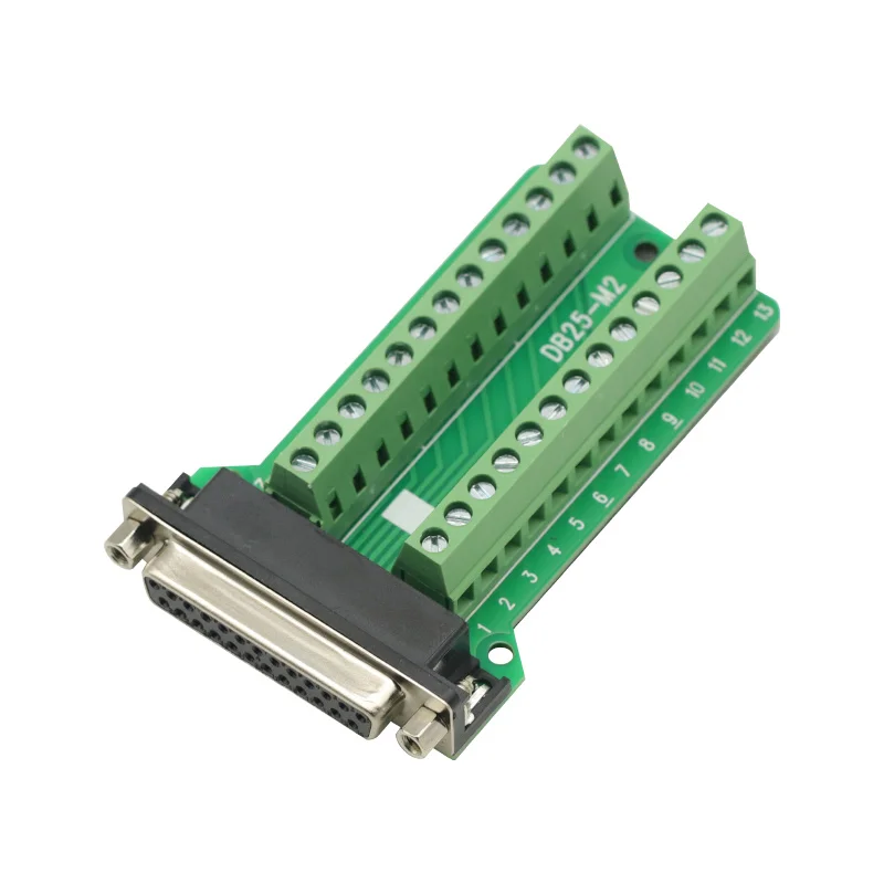 DB25 Female 25Pin Plug Breakout PCB Board Terminals D-SUB Connector For ...