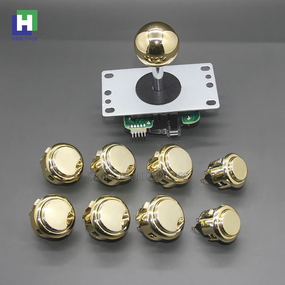 Arcade-Joystick-Set-4-To-8-Way-Joystick-With-Plating-Ball-Head-And-Push ...