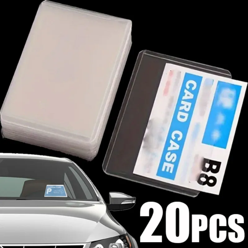 Transparent Card Bag Plastic Card Cover Windshield Parking Permit ...