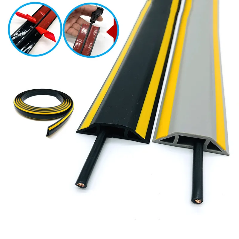 1M-Self-Adhesive-Floor-Cable-Cover-Floor-Cable-Wire-Organizer-Extension ...