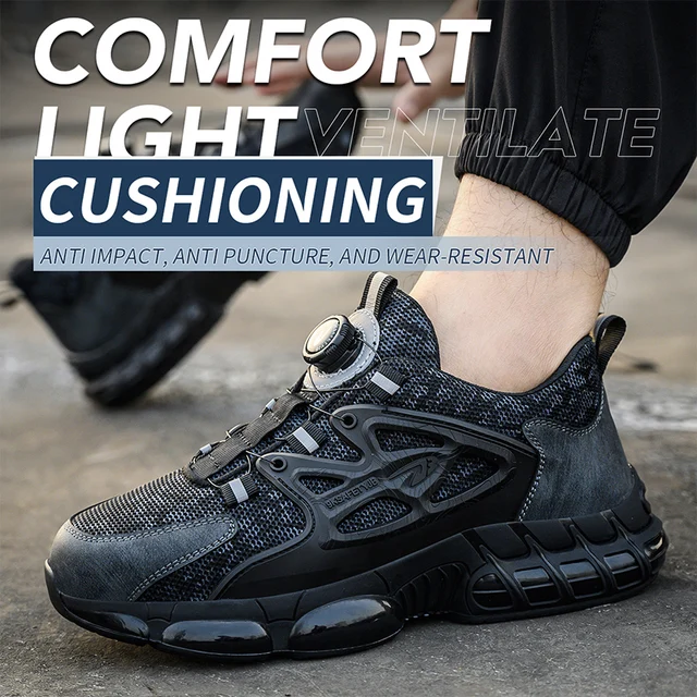 Quality Air Cushion Safety Shoes Men Rotary Buckle Work Shoes ...
