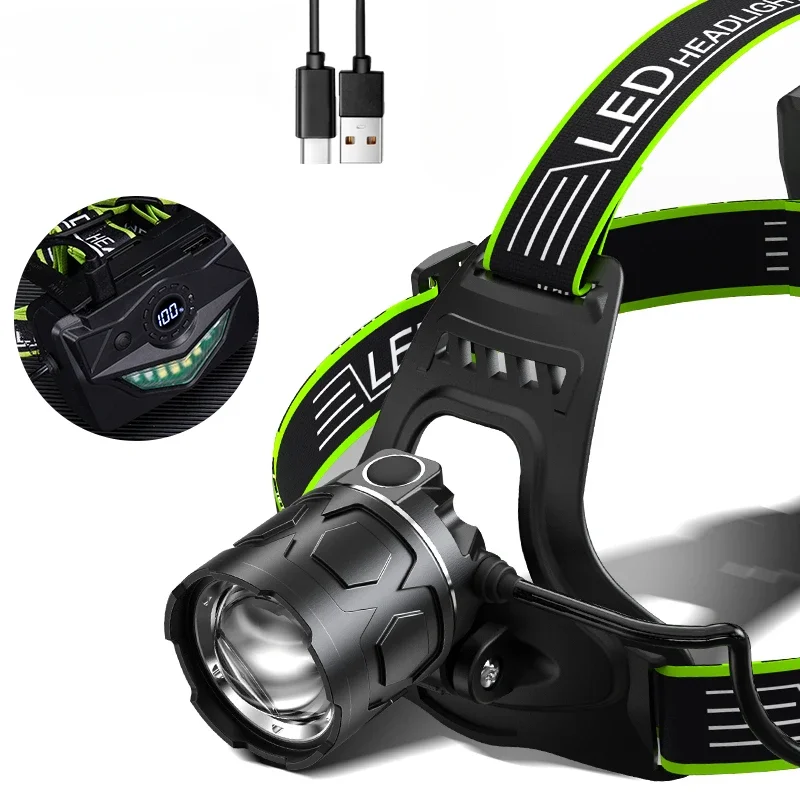 Powerful-LED-Headlamp-30W-Headlight-Long-Rang-1000m-Flashlight-USB ...