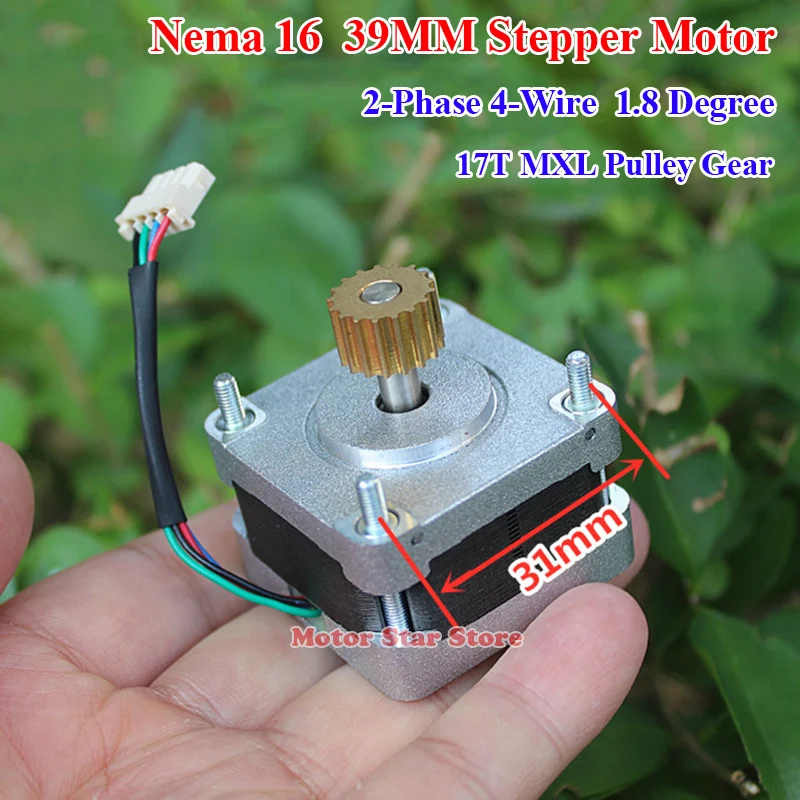 1-8-Degree-NEMA16-39MM-Stepper-Motor-2-phase-4-wire-Stepping-Motor-5mm ...