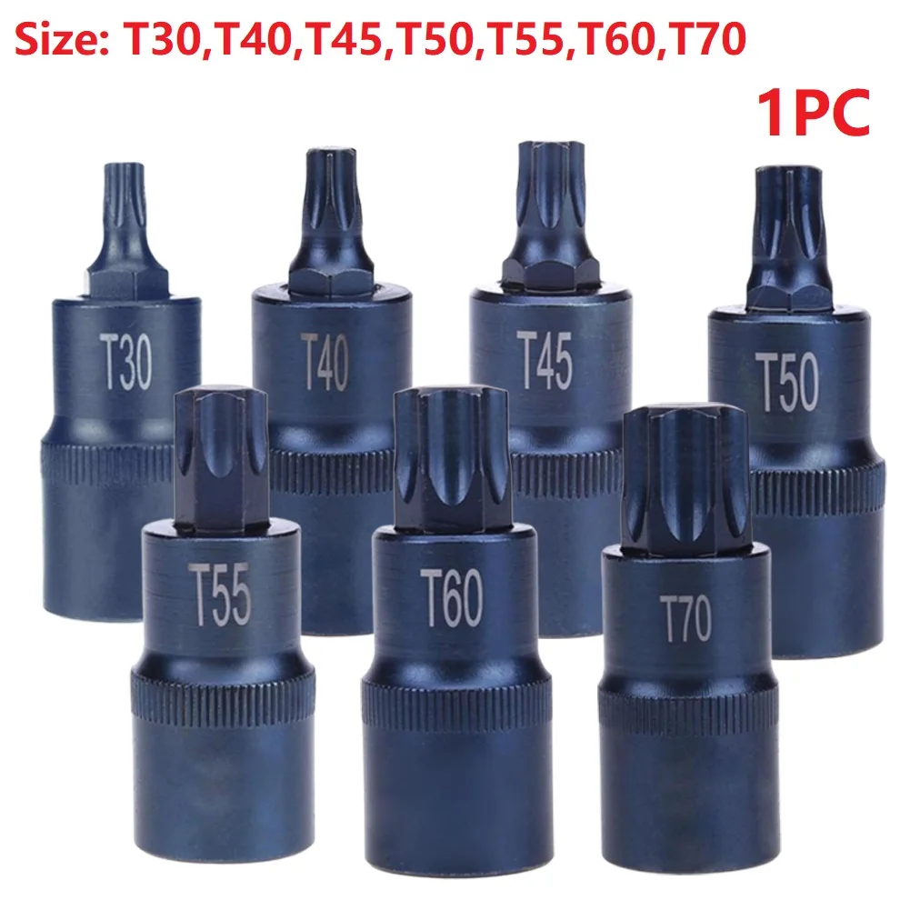Torx Screwdriver Bit 1/2inch Socket Bits Adapter T30 T40 T45 T50 T55 T60 T70 Torx Socket Adapter ...