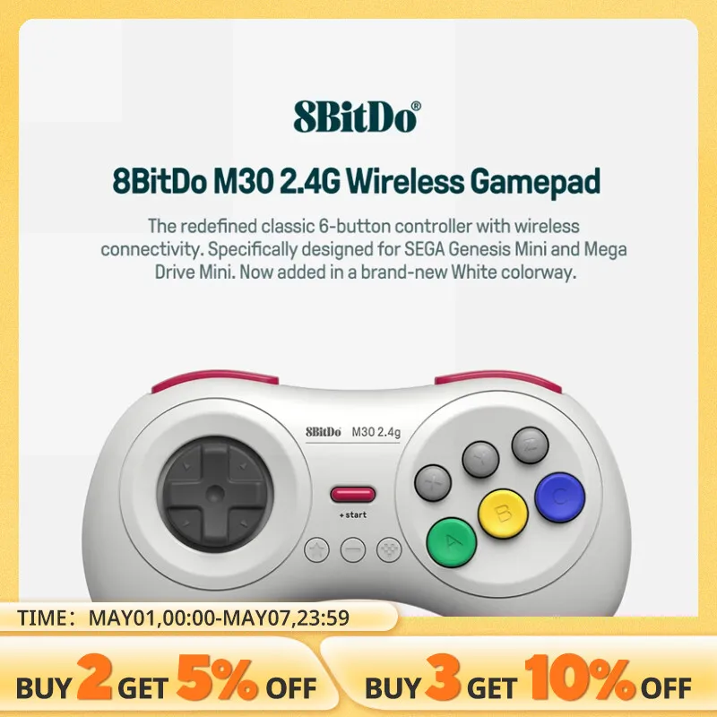 8Bitdo-M30-Mini-Gamepad-para-Sega-Genesis-Mini-e-Mega-Drive-Consola-de ...
