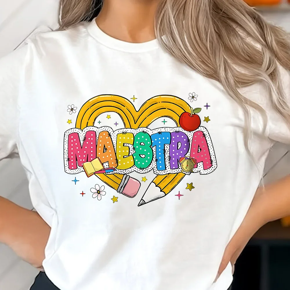 Maestra Shirt Spanish Teacher Shirts Back To School Gift Clothes Retro ...