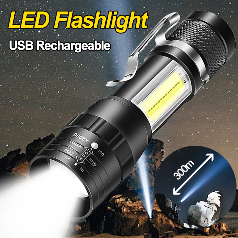 Rechargeable Small Torch Light | Long Range Flashlight Mini | Recharge ...