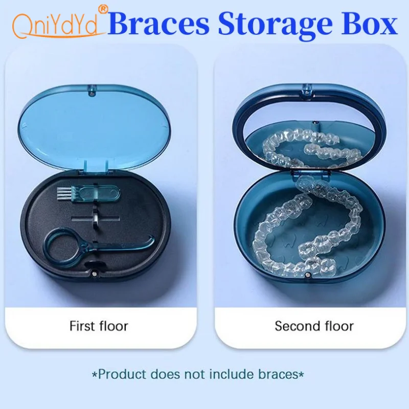1Set-Orthodontic-Retainer-Braces-Storage-Box-with-Brush-Hook-chew-stick ...
