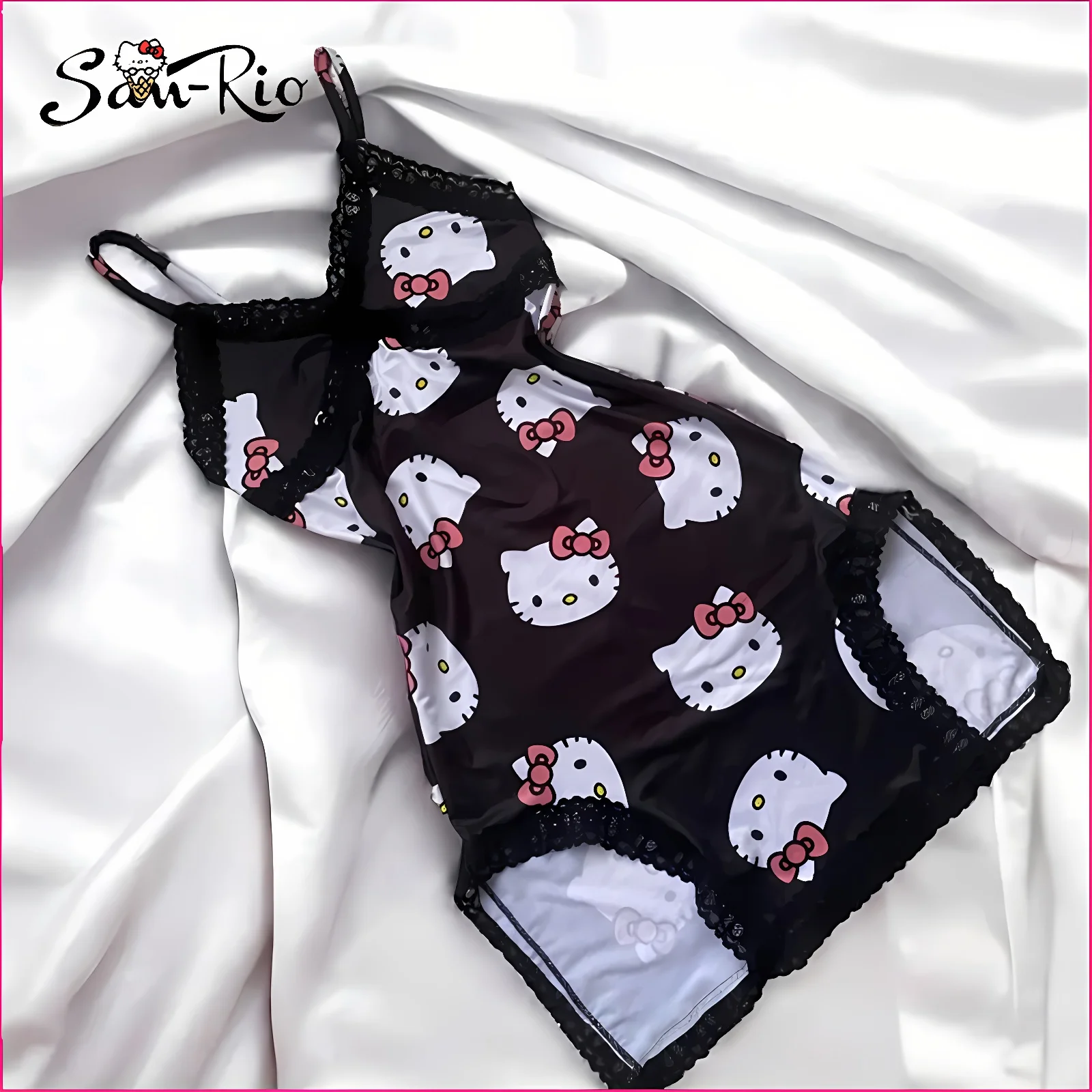 Hello-Kitty-Home-Dress-Sexy-Underwear-Lace-Tulle-Hollow-Suspender ...