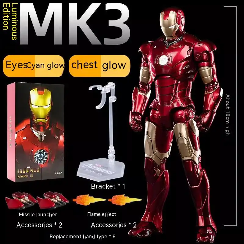 Figura de acción de Tony Stark modelo Iron Man Mk43 Marvel Legends Mk42 War Machine 1/10 Mk50 ...