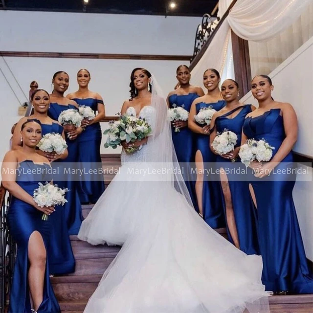 Simple Royal Blue Wedding Dress