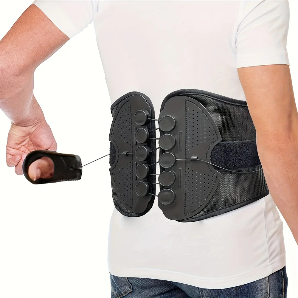 Dual-Pulley-Waist-Support-Belt-Orthopedic-Back-Brace-Lumbar-Posture ...