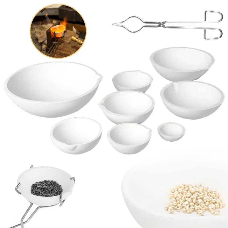 100g-2500g-Quartz-bowl-crucible-High-Temperature-Furnace-Melting ...