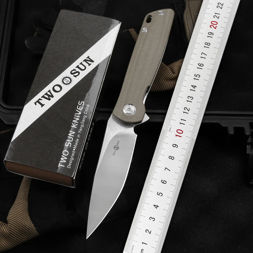 Two Sun Ts393 Flipper Folding Knife D2 Blade Tactical Micarta Handle ...