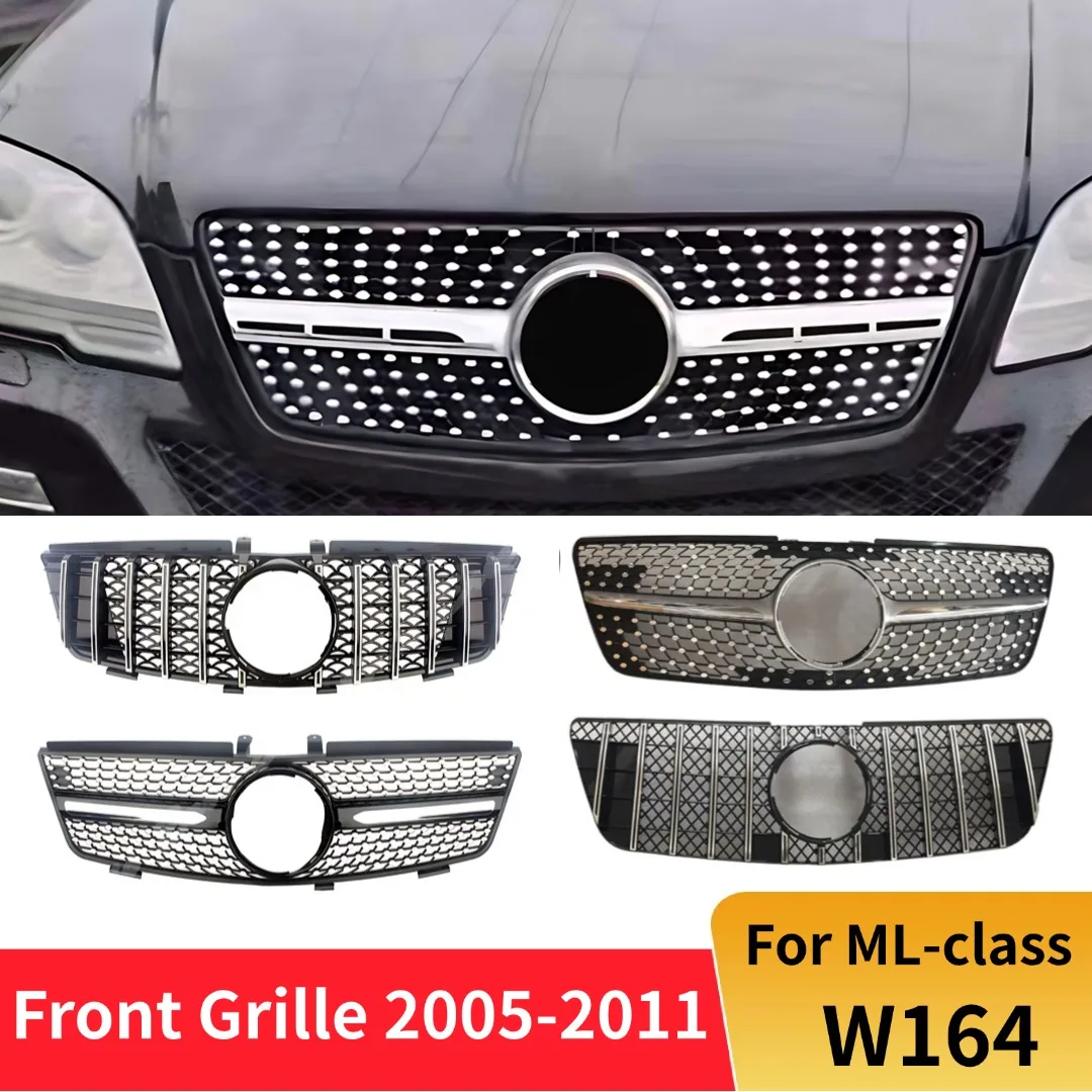 Front Mask Grille Bumper Grill Hood Mesh Modification For Mercedes Benz ML W164 2005-2011 GT ...