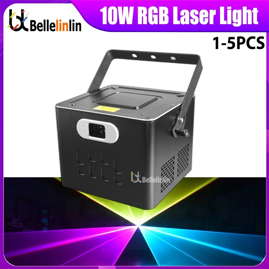 1-5Pcs NEW 10W RGB Laser Light Animation Beam Scanner Stage Laser ...