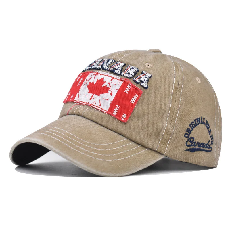 Canada-Flag-Embroidery-Baseball-Caps-For-Men-Washed-Cotton-Snapback ...