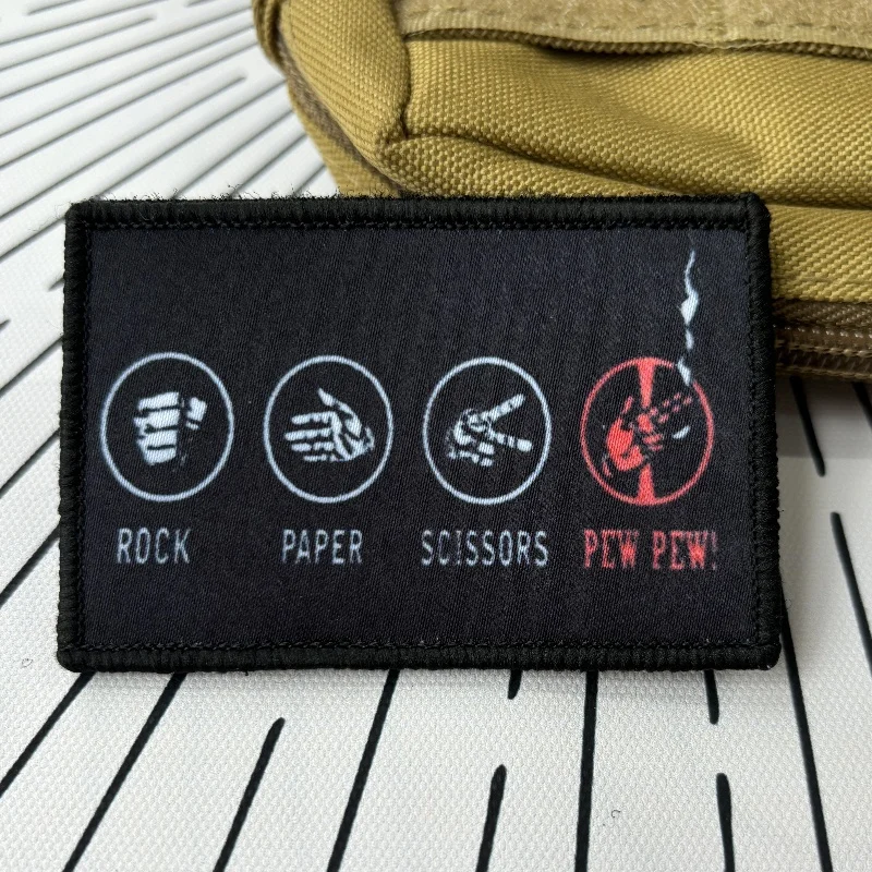 Rock-Paper-Deadpool-Morale-Tactical-Patches-Pew-PEW-Printed-Hook-Loop ...