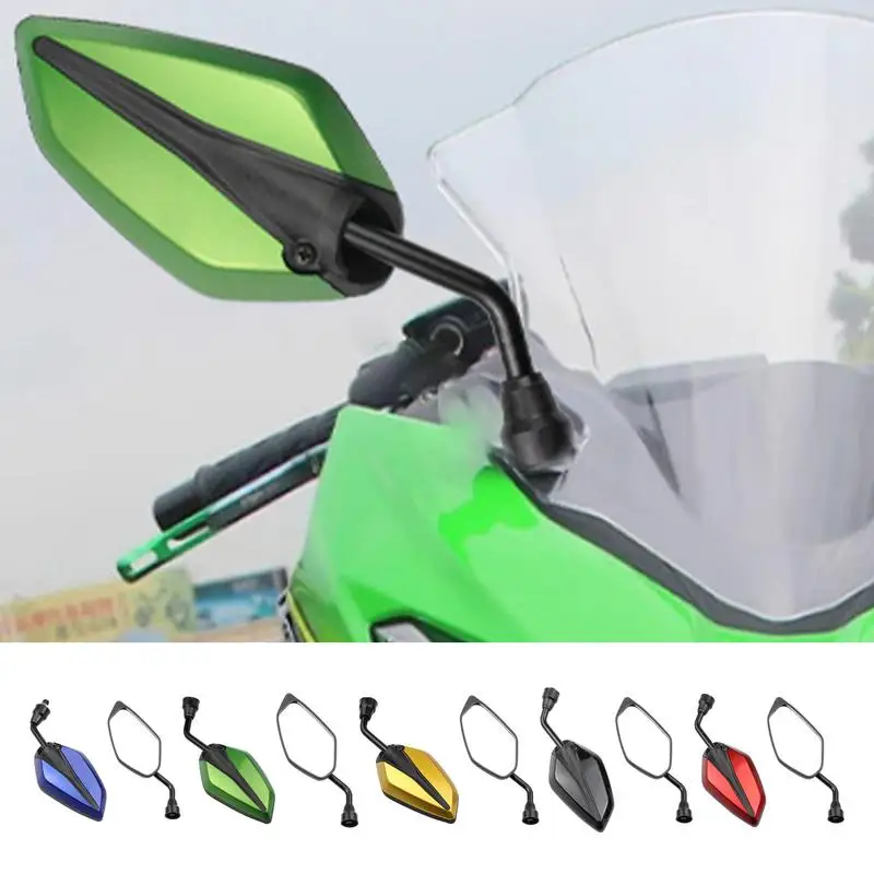 Bike-Rearview-Side-Mirrors-Shockproof-Universal-Clear-Glass-Scooter-Bar ...