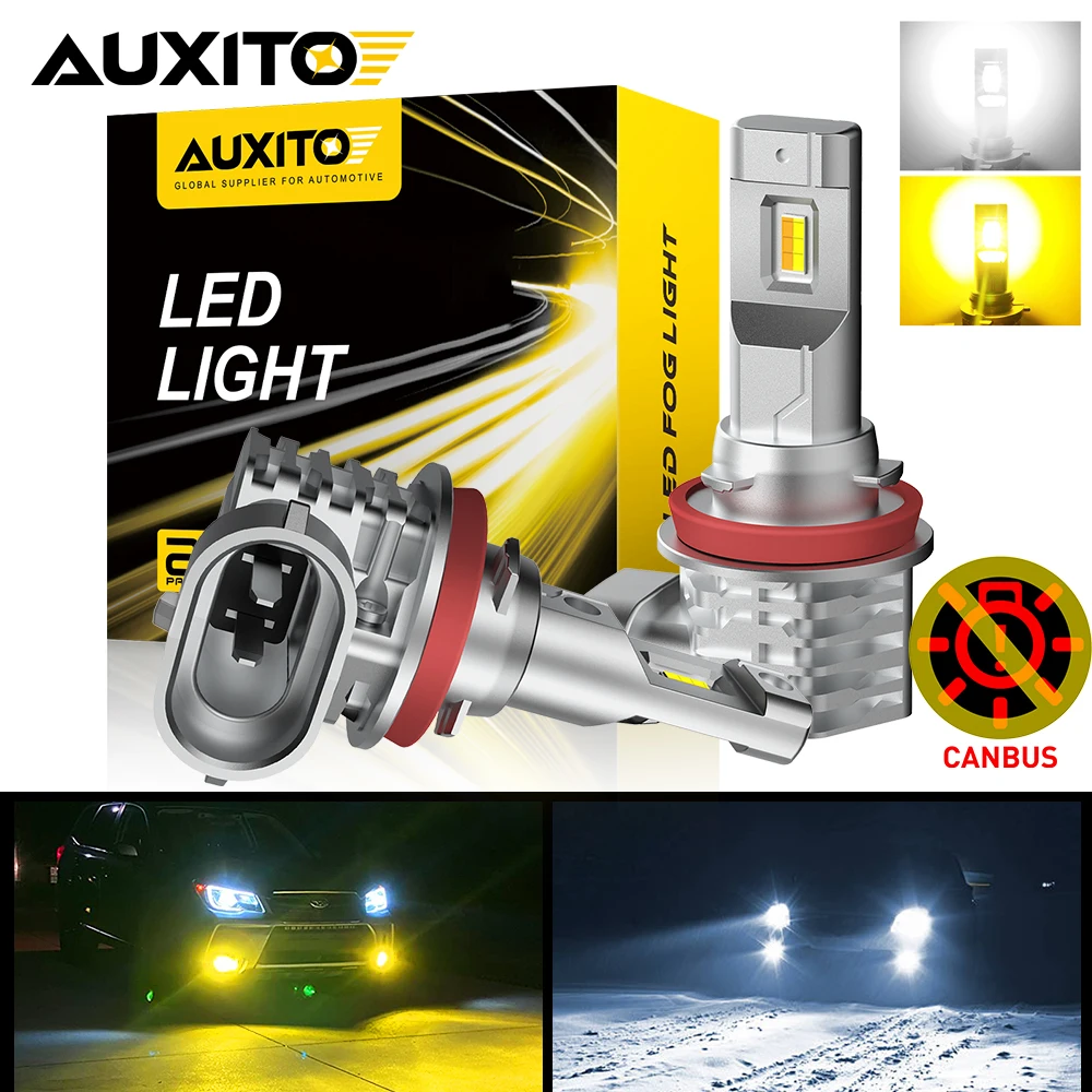 AUXITO-2Pcs-H11-LED-Fog-Light-Bulbs-Canbus-H8-H9-H10-H16-JP-9005-HB3 ...