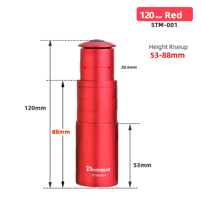Deemount Bicycle Fork Stem Height Extender Handlebar Rise Up Adapter ...