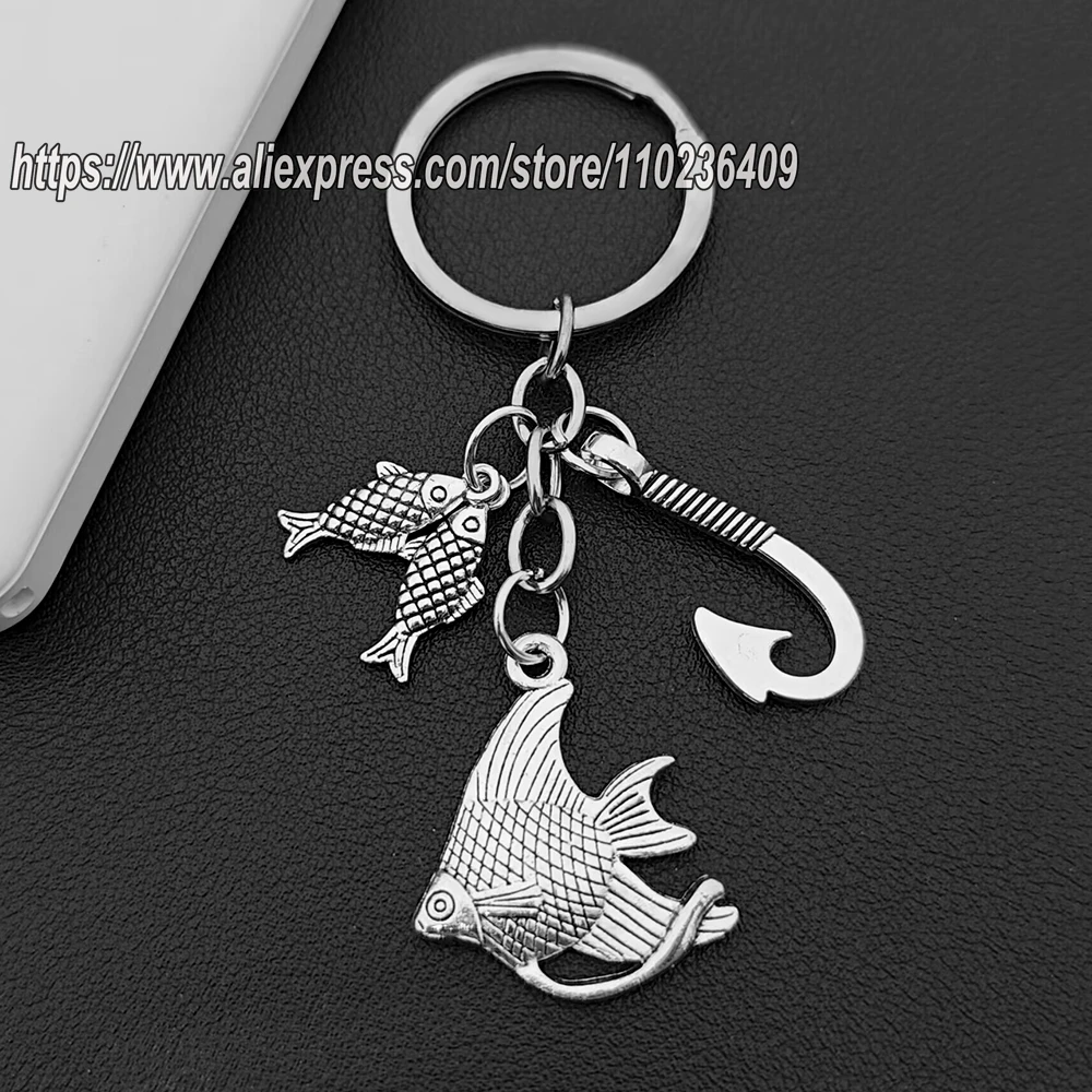 Fishing Keychain Fish Hook Keychains Fisherman Key Holder I Love ...