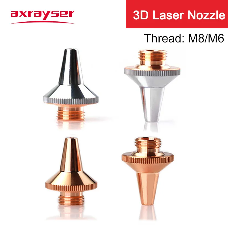 3D Laser Nozzles M8/M6 Pure Copper Single/Double Layer Chrome for Welding Cutting Tube Raytools ...