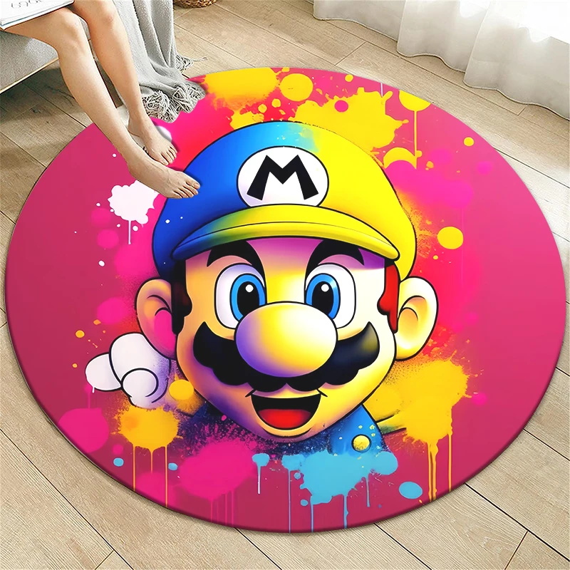 Super-Mario-Cartoon-Cartoon-Printed-Round-Carpet-for-Living-Room ...