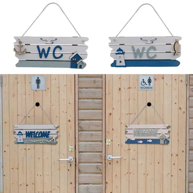 Wooden-Toilet-Sign-Creative-Bathroom-WC-Sign-Door-Hanging-Decals-Ladies ...