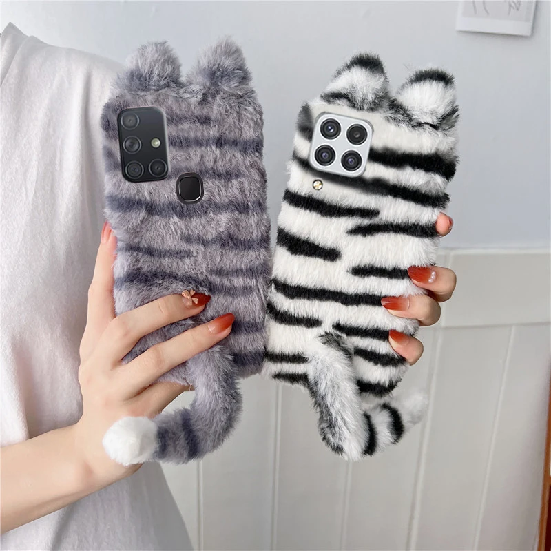 Furry Phone Case Samsung | Fur Plush Phone Case Samsung | Samsung ...