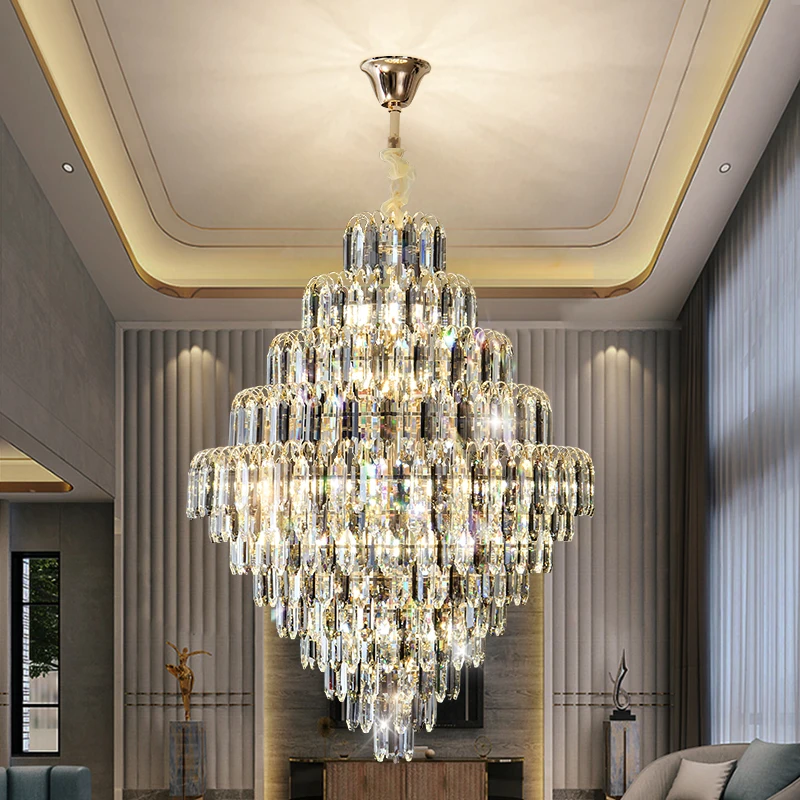 2023-Designer-Light-Luxury-Villa-Main-Hall-Crystal-Chandelier-Luxury ...