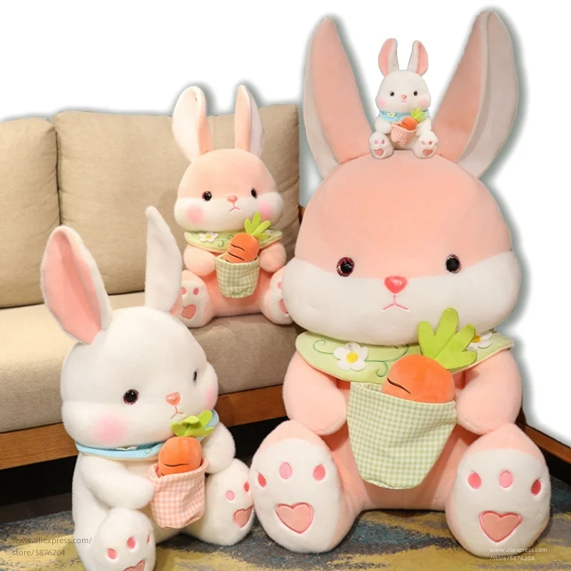 Kawaii-Fluffy-Plush-Carrot-Bunny-Cuddly-Plushie-Stuffed-Hug-White ...