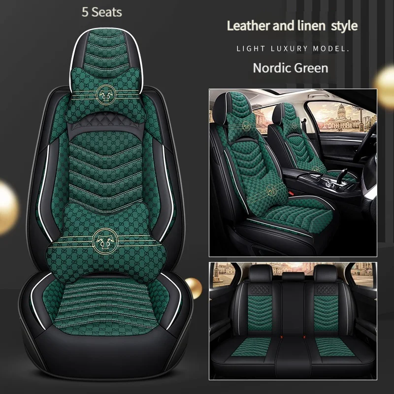 Couro Linho Splicing Car Seat Cover Para Renault Sandero Stepway Megane ...