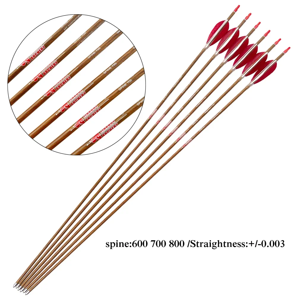 12pcs-Linkboy-Archery-Wood-Skin-Spine-1000-Pure-Carbon-Arrows-ID4-2mm-3 ...