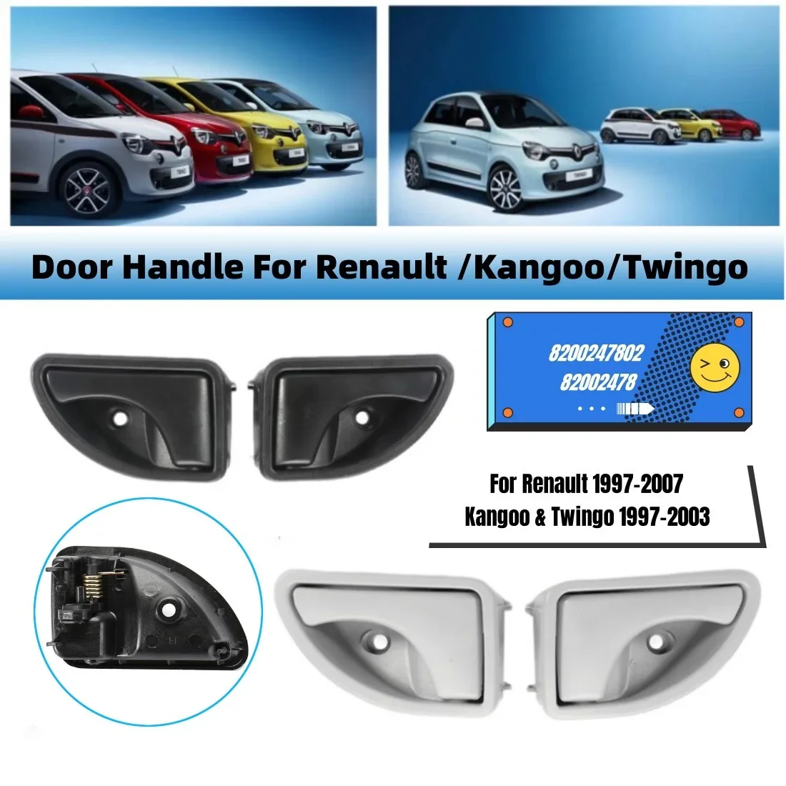 1-Pair-Car-Interior-Door-Handle-For-Renault-1997-2007-Kangoo-1997-2003 ...