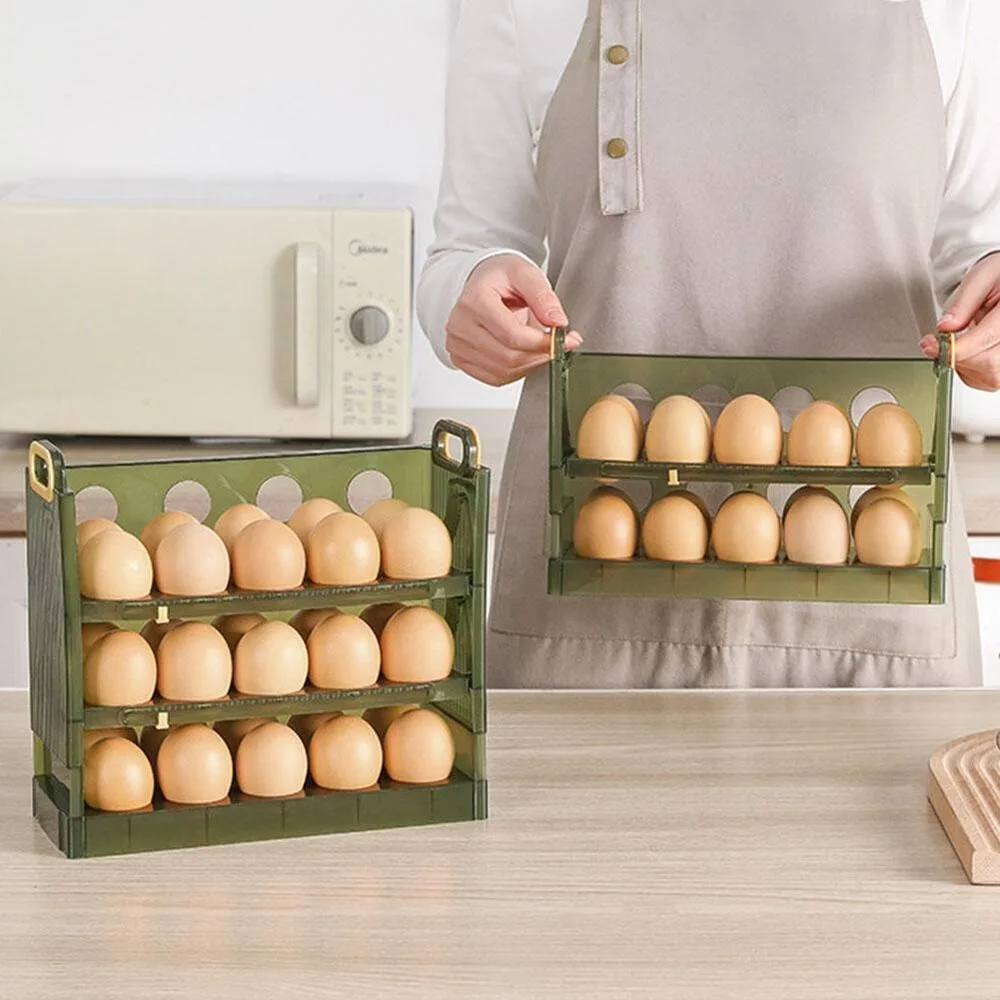 Egg Box Storage Box Side Door of Refrigerator 30/20 Grid Flippable ...