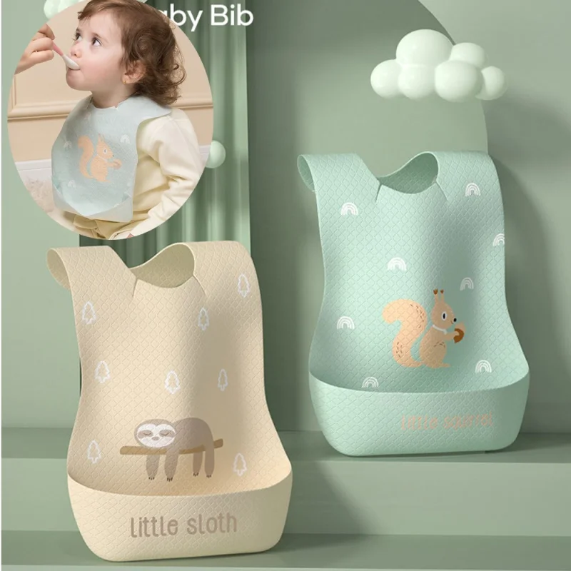 Disposable-Baby-Food-Thickened-Waterproof-Saliva-Towel-Portable-Eating ...