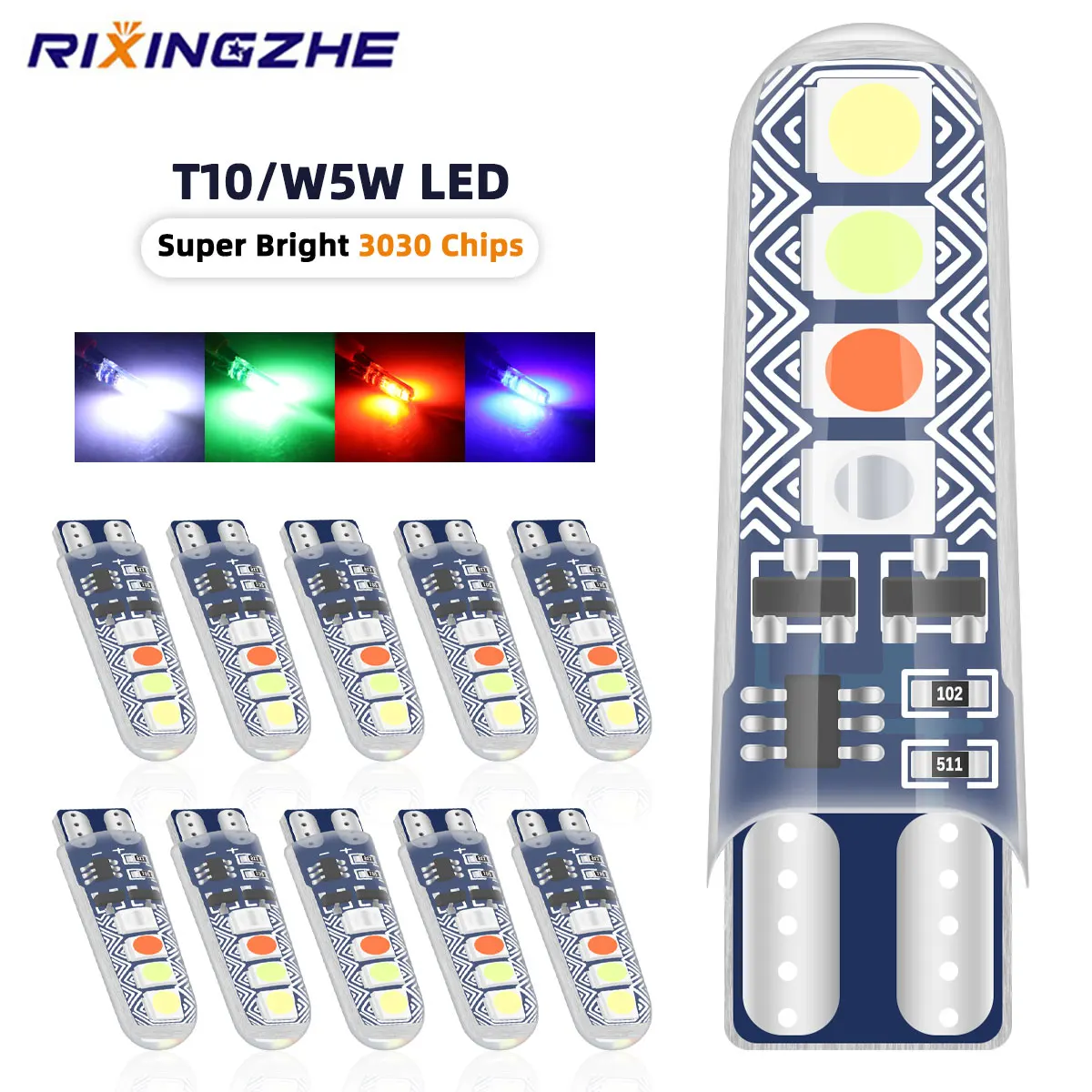 10PCS-6PCS-4PCS-T10-W5W-3030-8SMD-Strobe-Flash-LED-Bulbs-194-168-Car ...