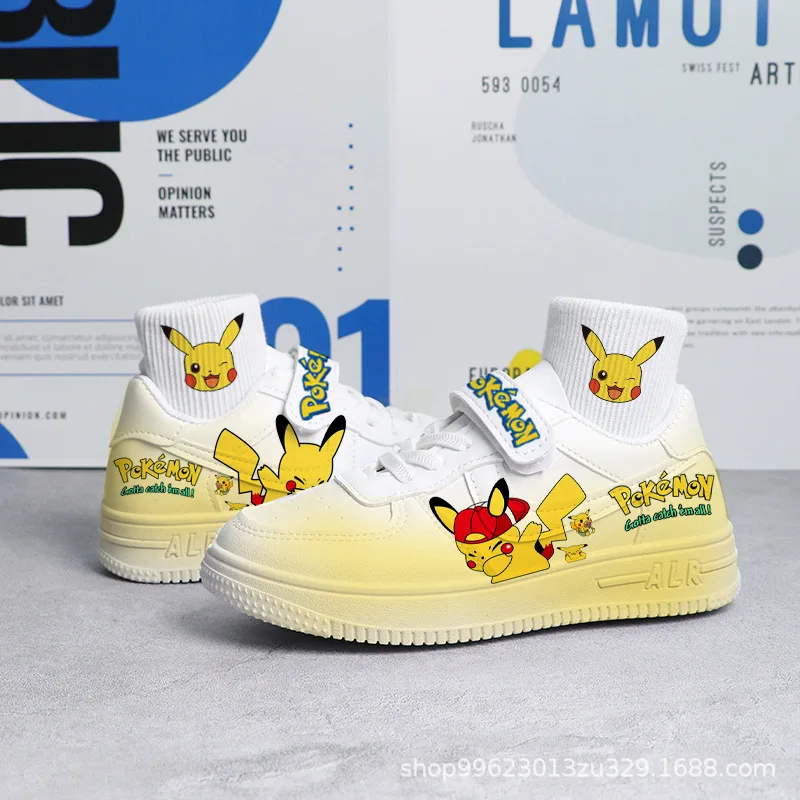 Kawaii-Cartoon-Anime-Pokemon-Pikachu-Graffiti-Shoes-Diy-Velcro-Shoes ...