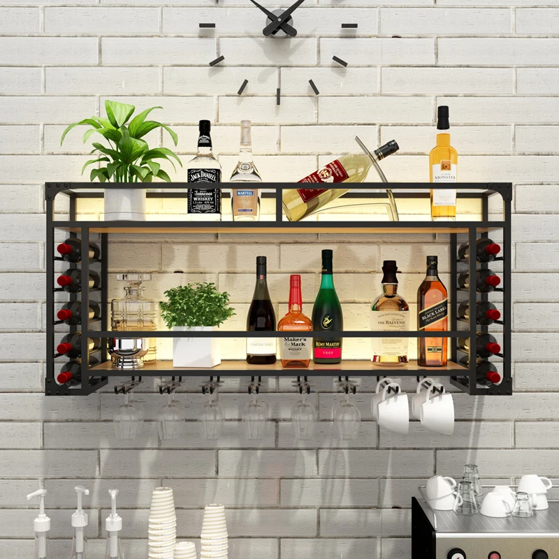 Modern-Wine-Rack-Wall-Display-Black-Vertical-Beer-Storage-Home-Bar ...