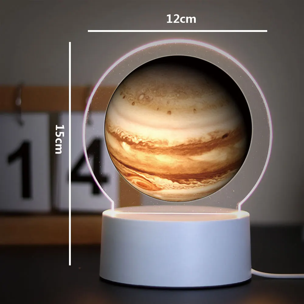 Beautiful planet 3d Illusion Night Lamp for Children's Room Decor the Boys Girls Birthday Gift ...