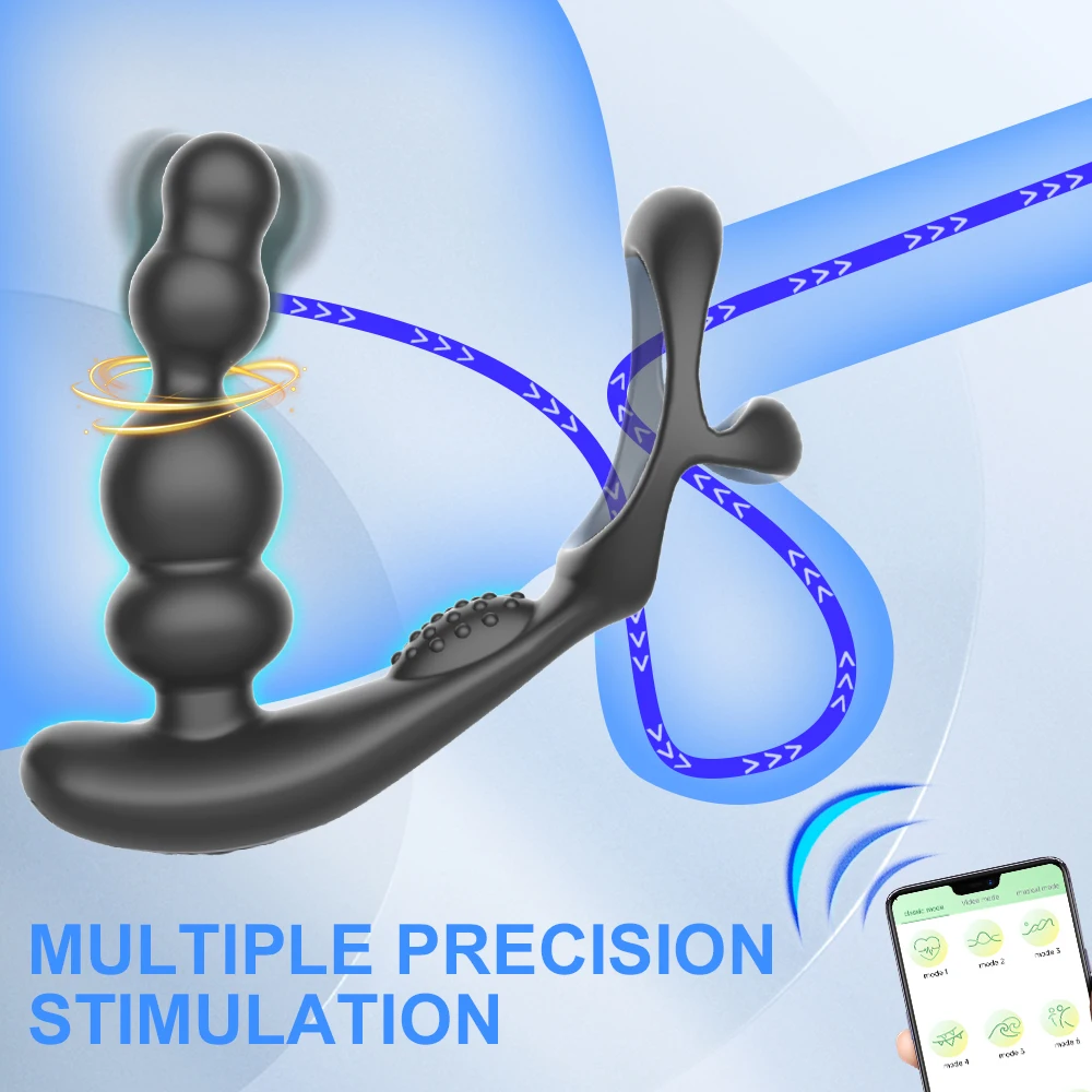 Controle-Remoto-Masculino-Pr-stata-Massageador-Vibrador-Rota-o-360-Brinquedo-Ring-Plugs-Dildo ...