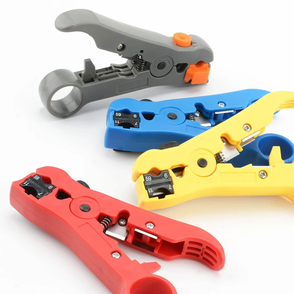 All In One Stripping Tool Wire Stripper RG59 RG6 RG11 RG7 Coaxial Cable Stripper Cutter Pliers for Round Cable and Flat Cable AliExpress