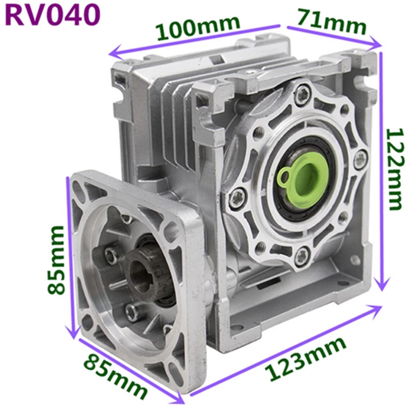 NMRV040 Worm Gear Reducer Reduction Ratio 5:1 to 100:1 Input 14mm Shaft ...