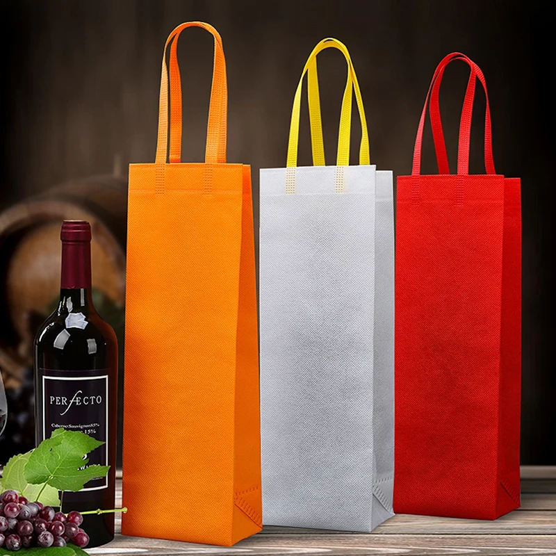 1PC-Non-wovens-Champagne-Beer-Waterproof-Gift-Bag-Color-Single-Bottle ...