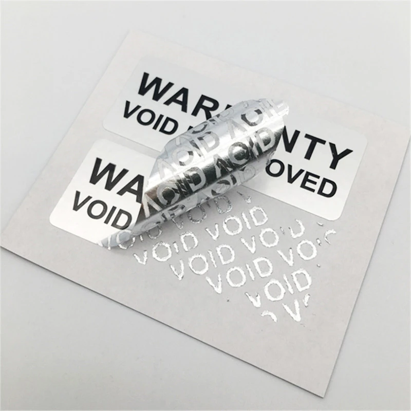 1000PCS silver anti dismantling label Tear invalid sticker Product ...