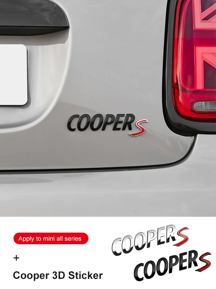 3D-Metal-Black-Chrome-Car-Letters-Rear-Trunk-Logo-Mini-Cooper-S-Emblem ...