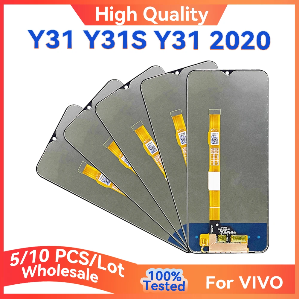 Lote por atacado de 5/10 peças para vivo y31 y31s y31 2020 tela lcd com ...