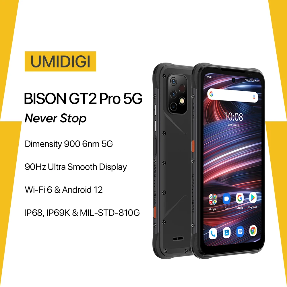 Umidigi bison GT2 PRO 5G teléfono inteligente resistente, Dimensity 900 ...